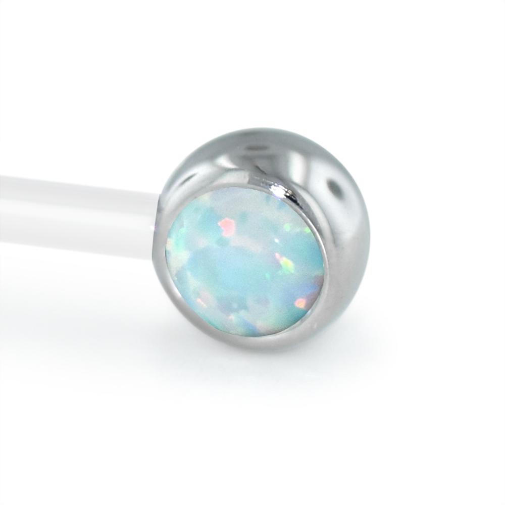 Threadless side-set cabochon gem end in titanium, 12g, 4mm – Piercing Experience