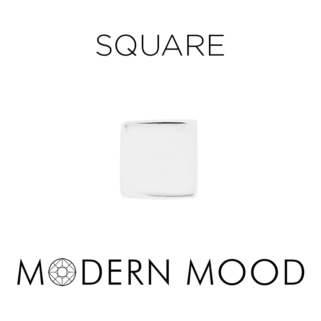 Threadless square end in white gold, 3mm – Piercing Experience