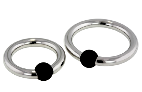 Captive bead ring in titanium with rubber bead, 6g – Piercing Experience