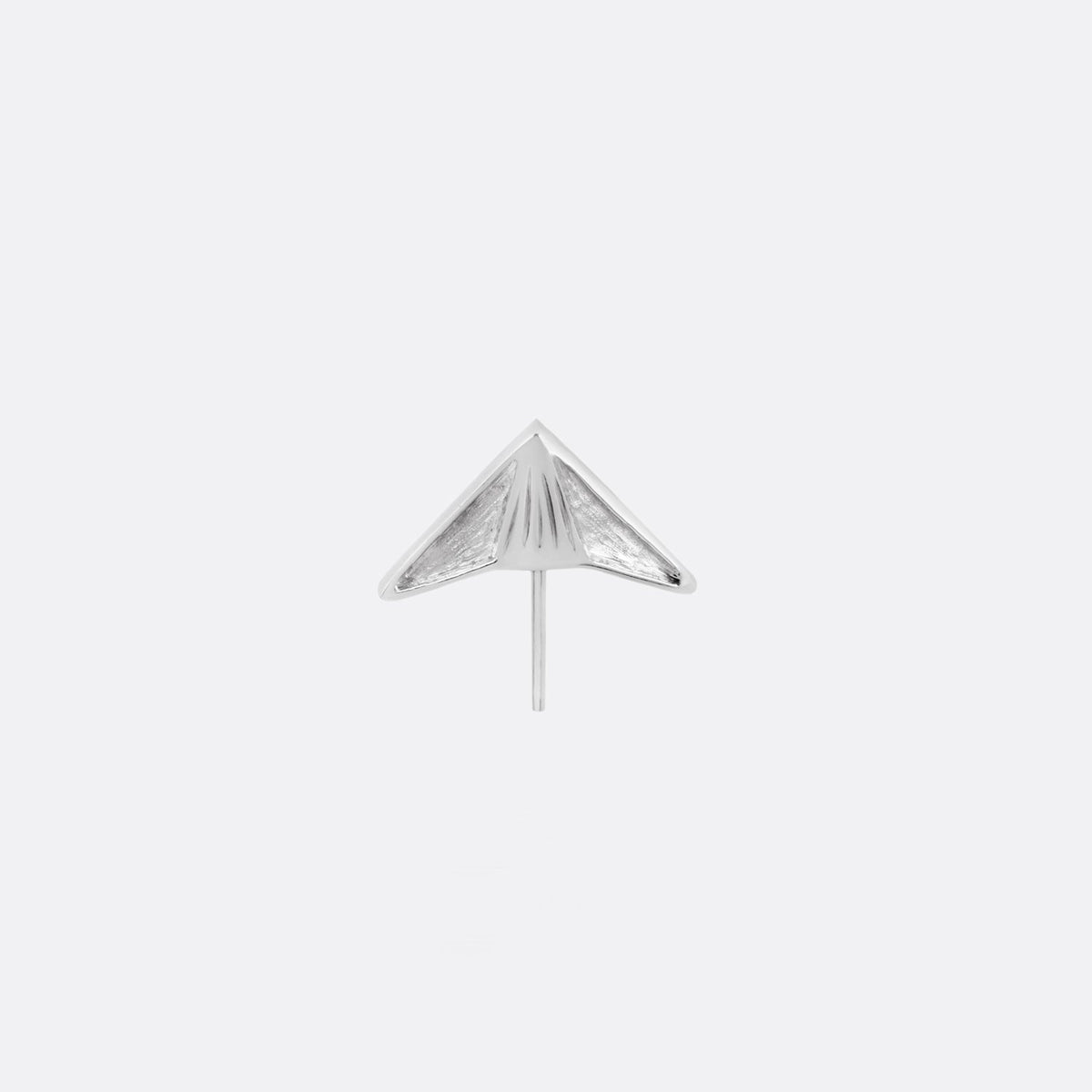 Delta side-set arrowhead threadless end in white gold – Piercing Experience
