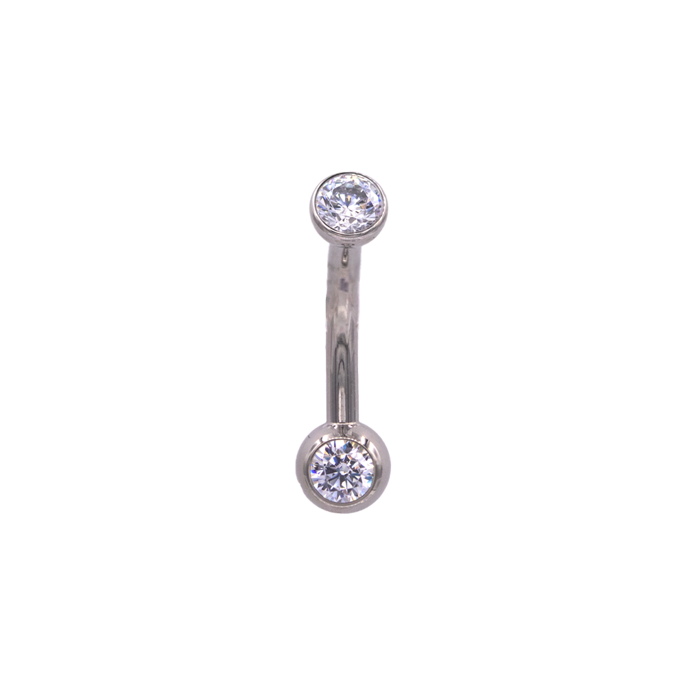 Gem curve in titanium, 16g – Piercing Experience