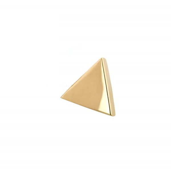 Threadless triangle end in yellow gold, 5mm overall – Piercing Experience