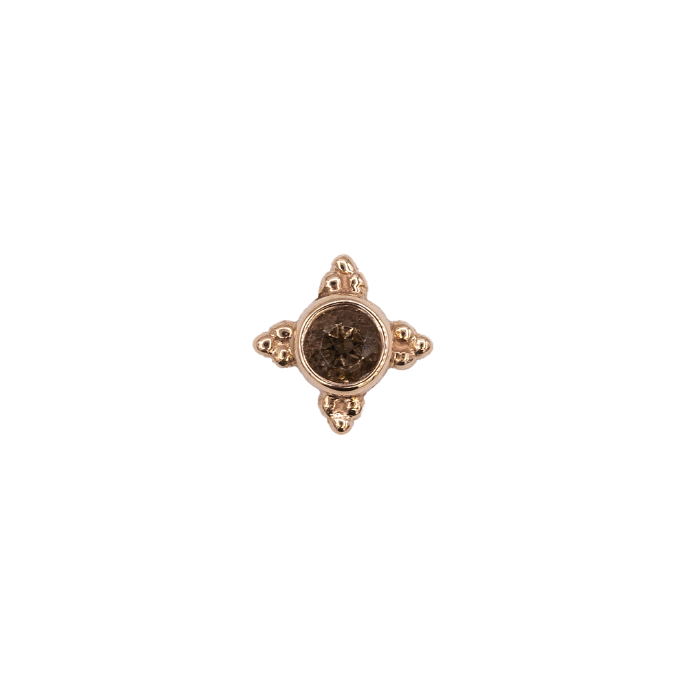 Mini Kandy with smokey quartz in rose gold, threadless – Piercing ...
