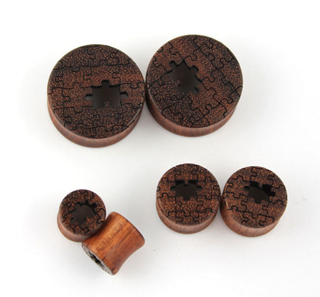 Missing Piece plugs in bloodwood, 1" (26mm) – Piercing Experience