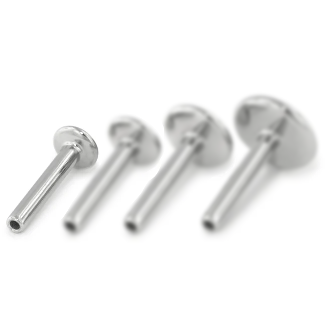 Threadless flat-back post with 2.5mm disk in titanium 18g – Piercing ...