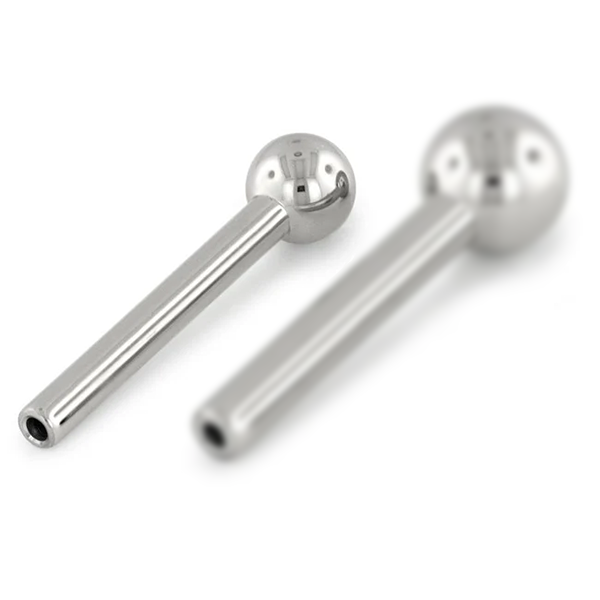 Threadless barbell post with 1/8” ball in titanium, 16g – Piercing ...